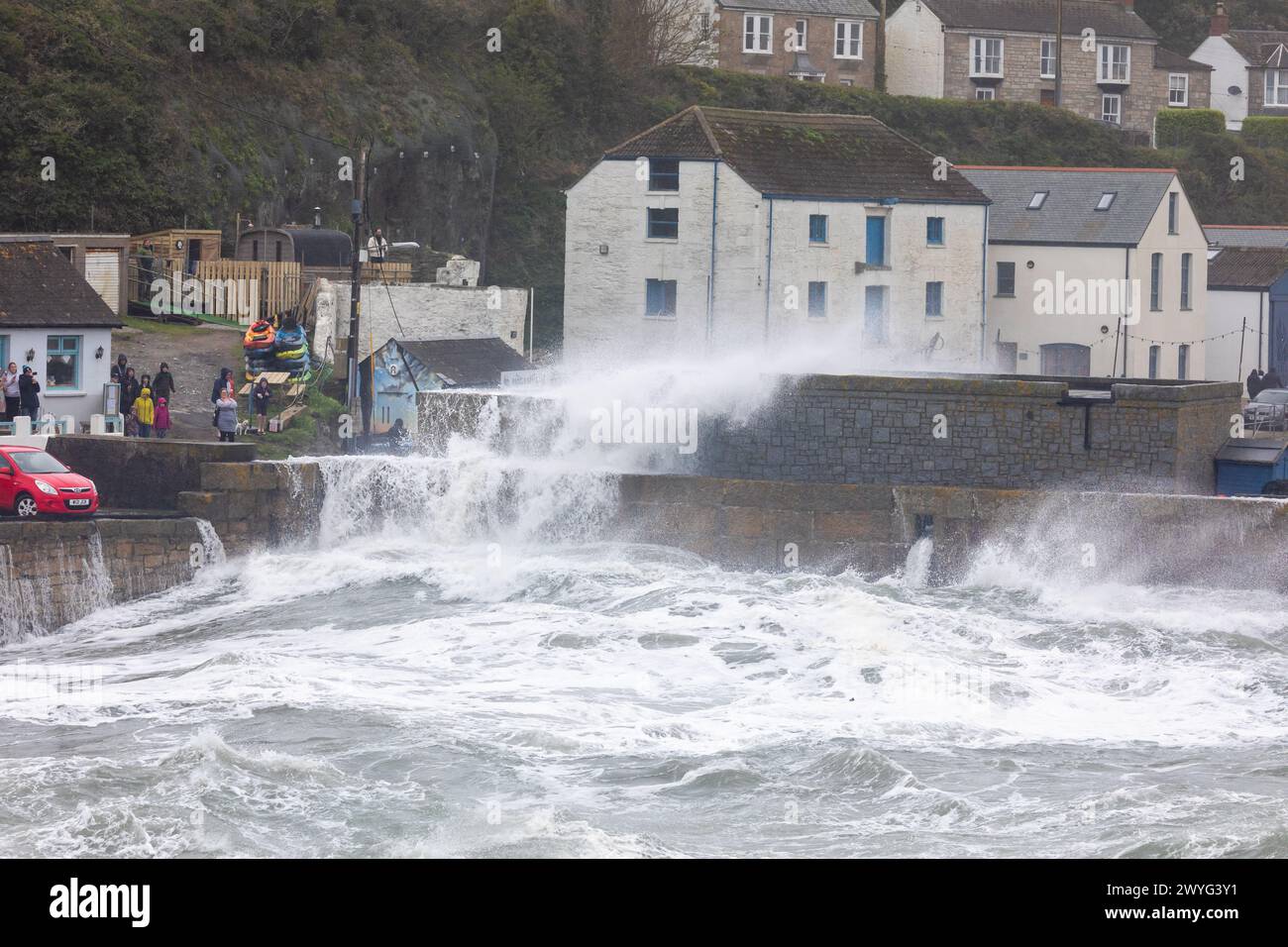 Porthleven, Cornwall,6th April 2024, Storm Kathleen hit which is ...