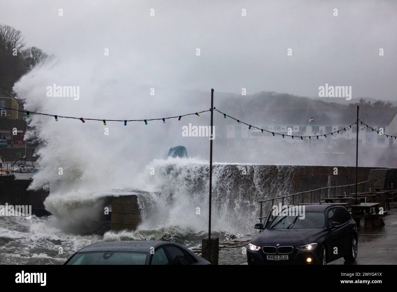 Porthleven, Cornwall,6th April 2024, Storm Kathleen hit which is ...