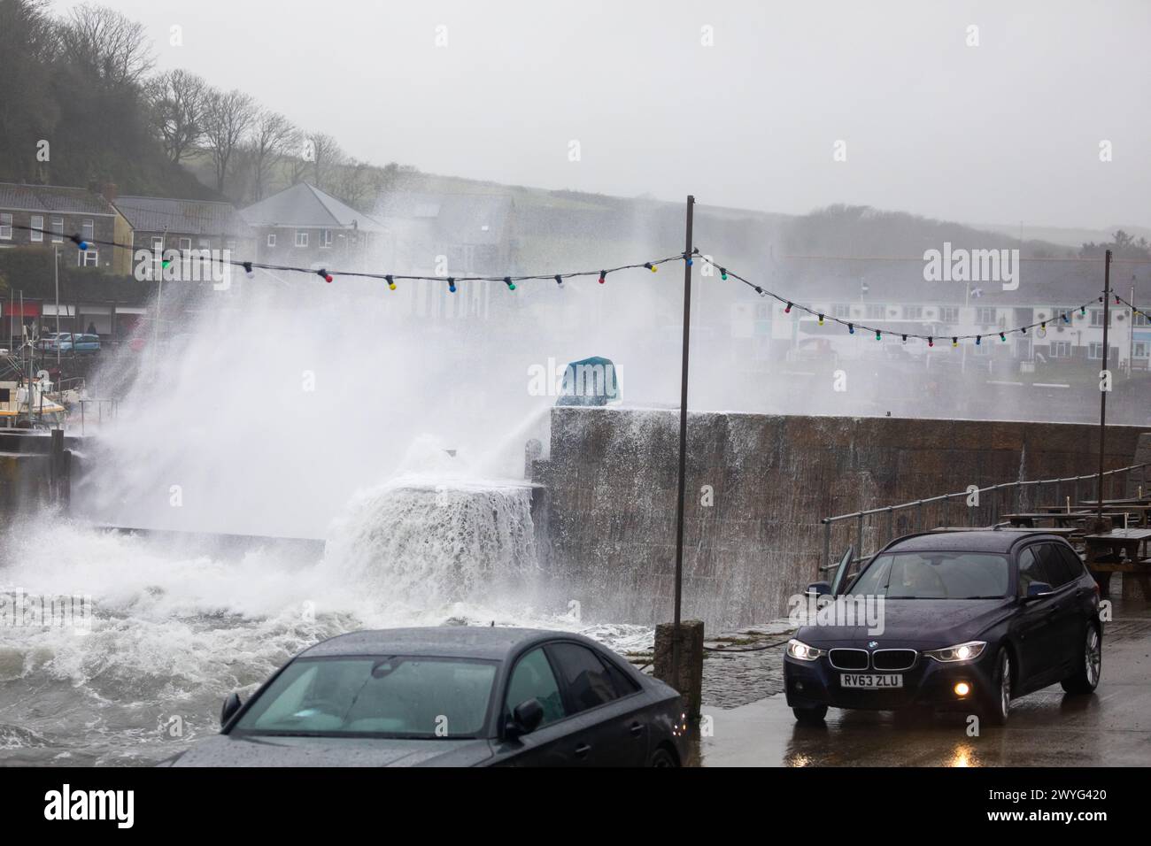 Porthleven, Cornwall,6th April 2024, Storm Kathleen hit which is ...
