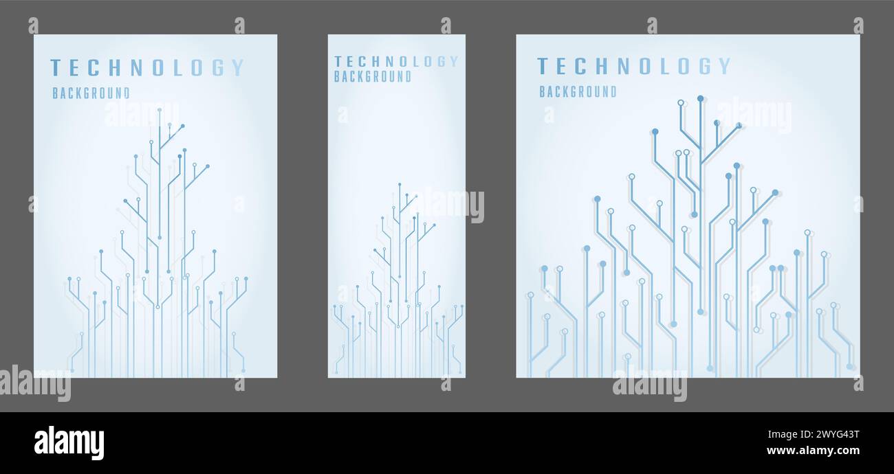 A cover template with a technology design. The cover page for a book, a ...