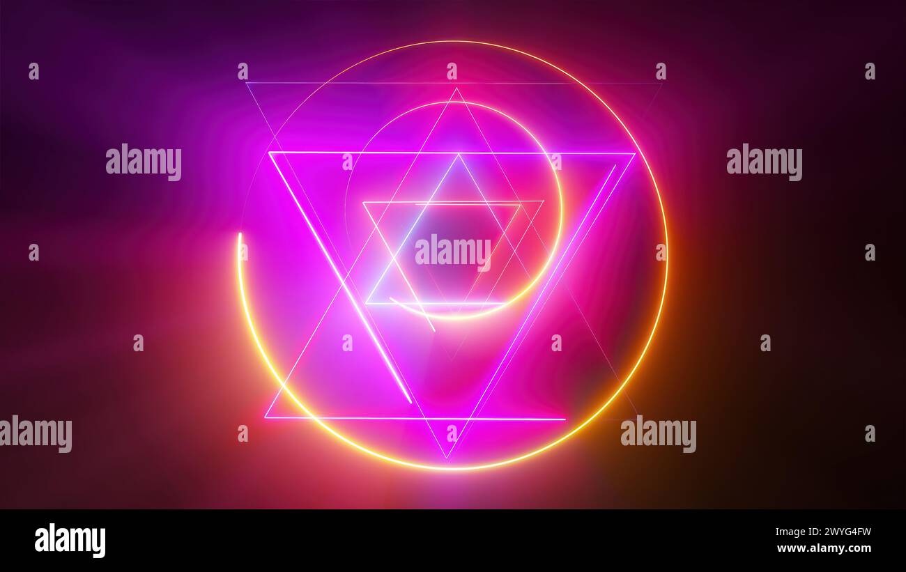 Magic neon sign. Computer generated 3d render Stock Photo - Alamy