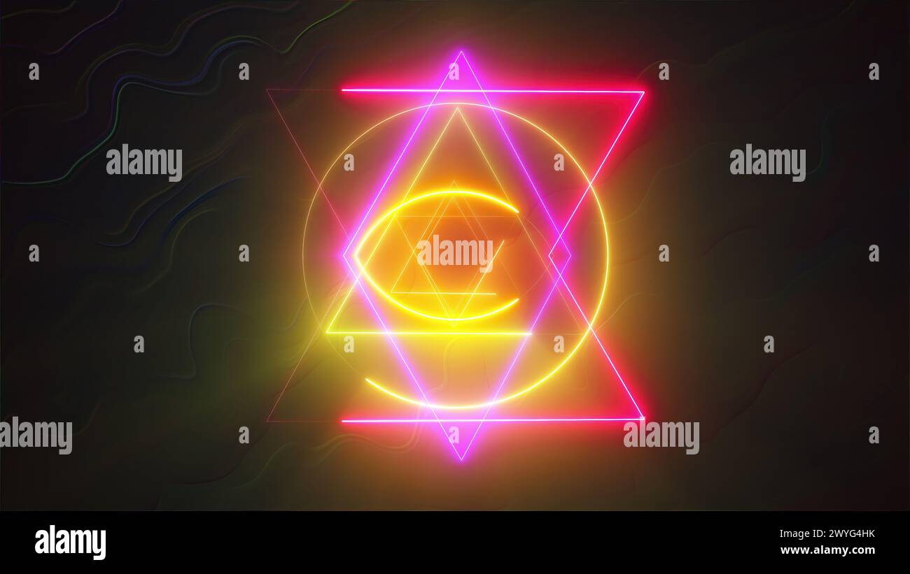 Magic neon sign. Computer generated 3d render Stock Photo - Alamy