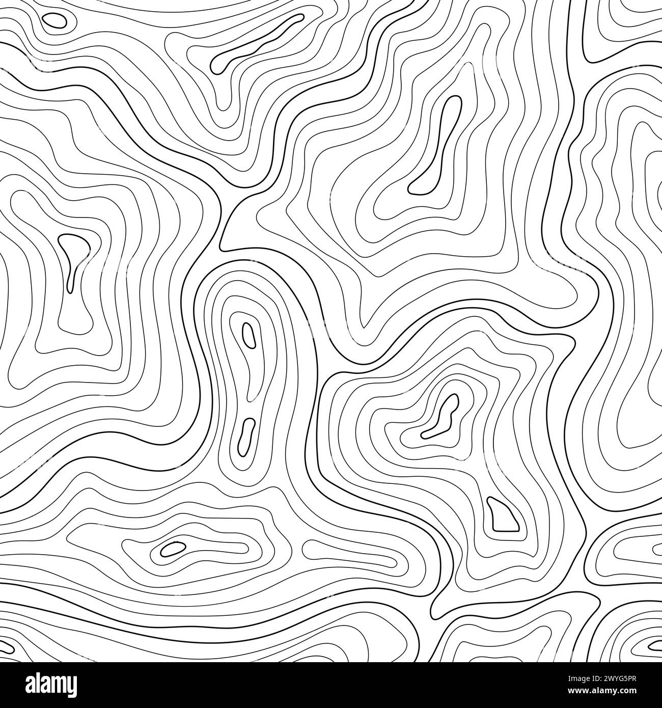 Background of arbitrary looped lines. Topographic map, map of the area ...