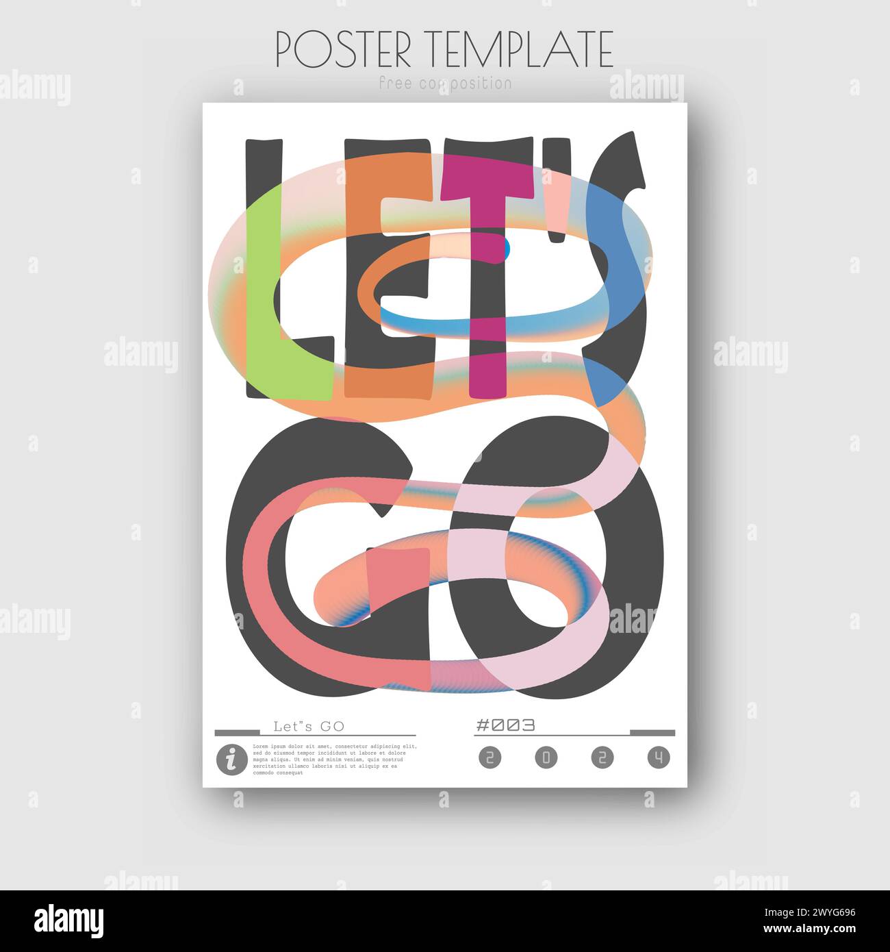 Let's Co. Motivating inscription. A stylized template for a poster ...