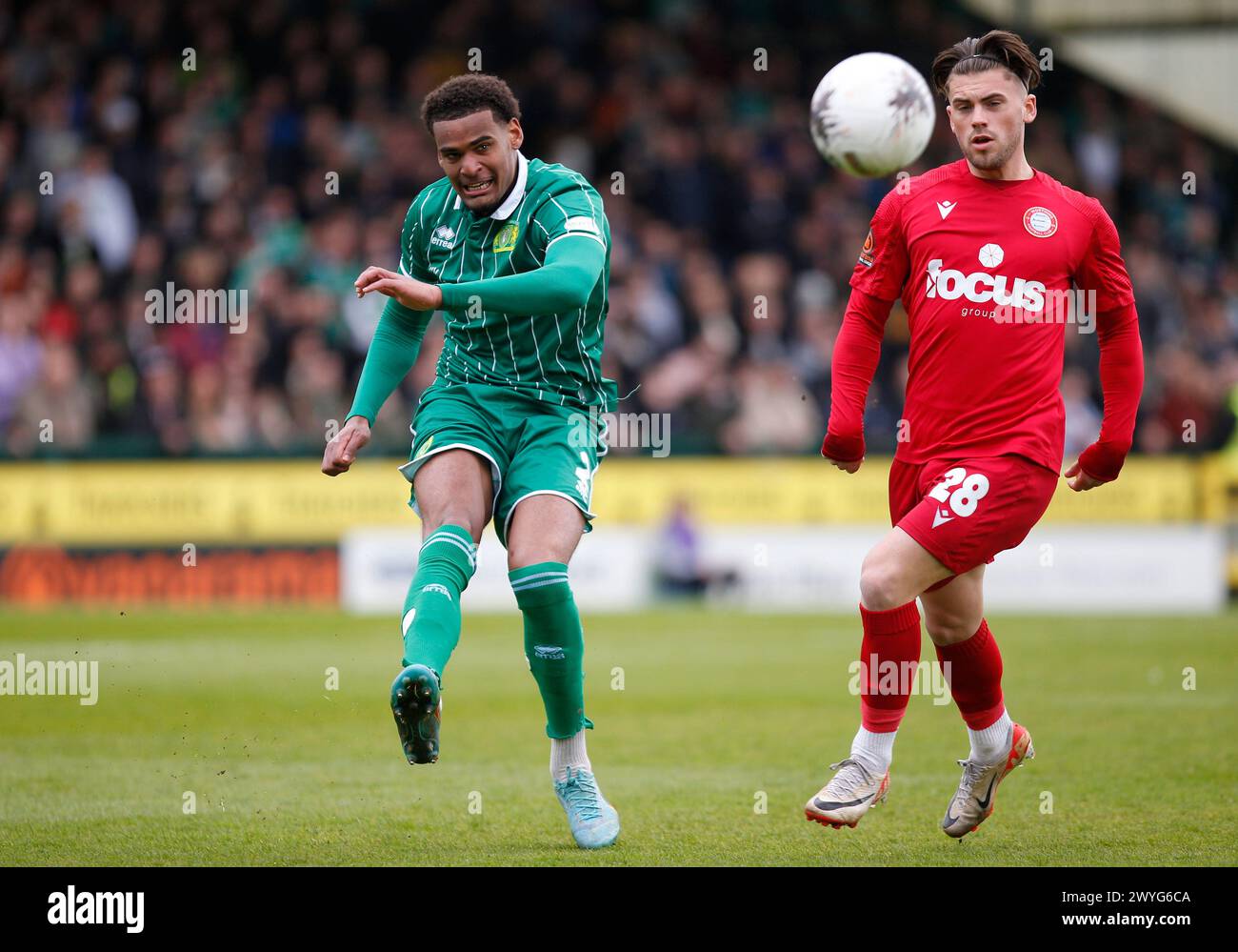 Morgan Williams of Yeovil Town and Danny Cashman of Worthing during the ...