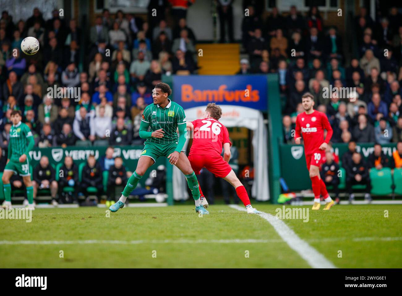 Morgan Williams of Yeovil Town and Brad Dolaghan of Worthing during the ...
