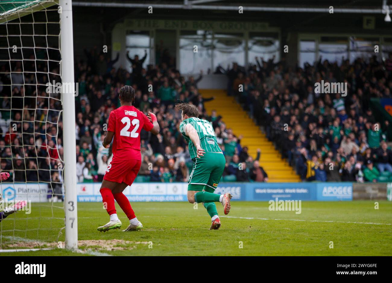 Alex Fisher of Yeovil Town and Dylan Fage of Worthing during the ...