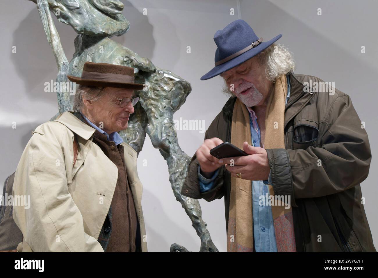 Paris, France. 3rd Apr, 2024. Painter Gerard Garouste Florian in front ...