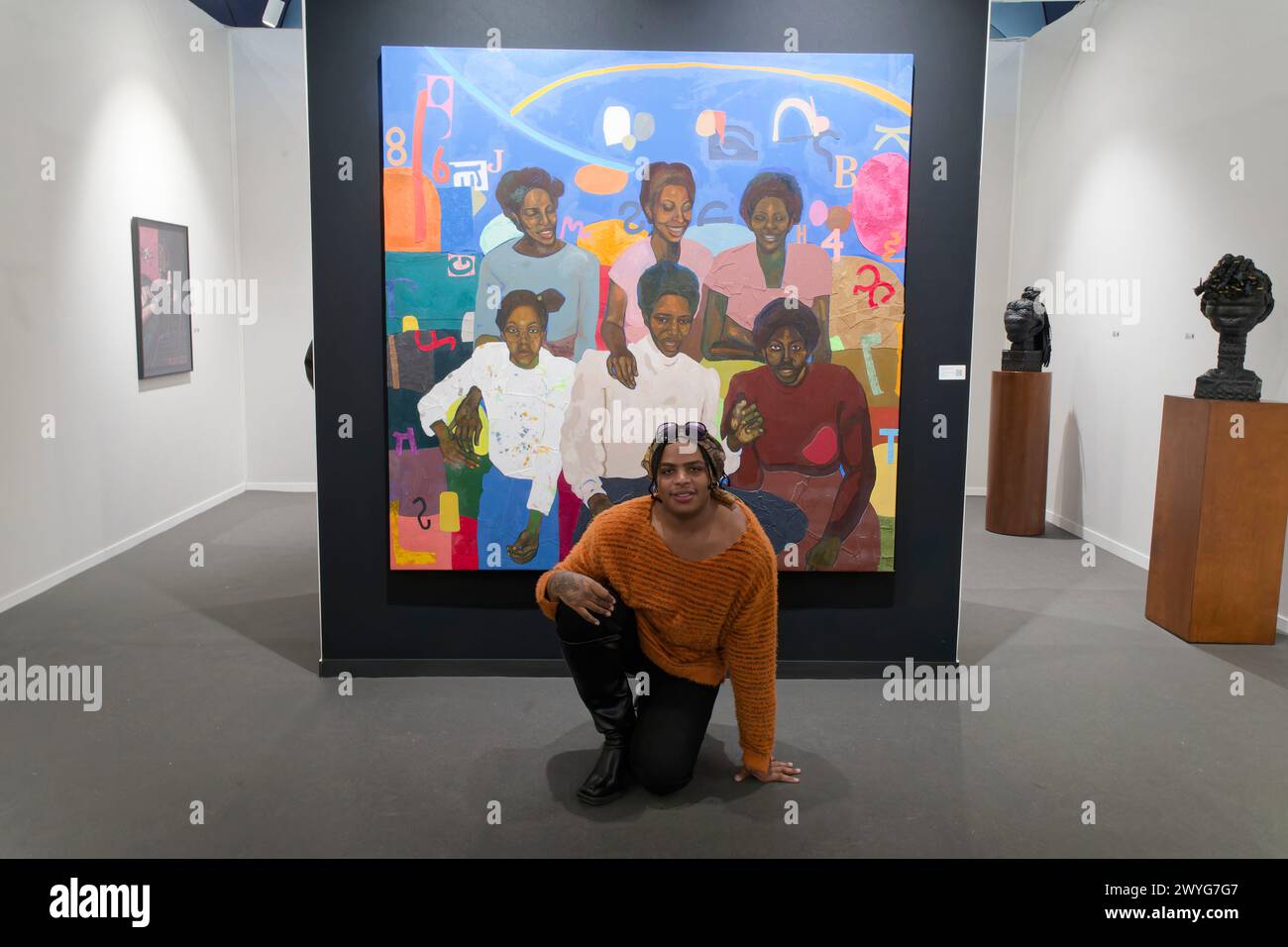 Paris, France. 3rd Apr, 2024. American painter Khalif Tahir Thompson ...