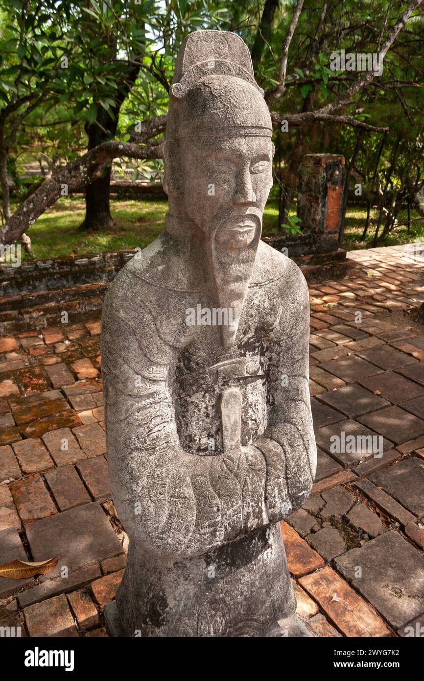 Statue in the Forbidden Purple city complex in Hue in Vietnam in South ...
