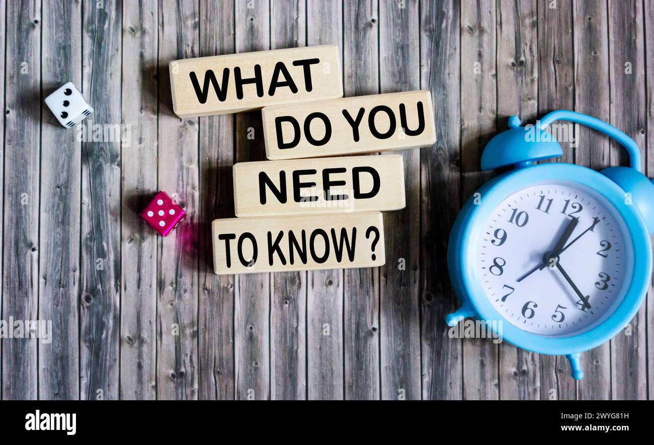 Wooden blocks with the inscription What you need to know on a vintage ...