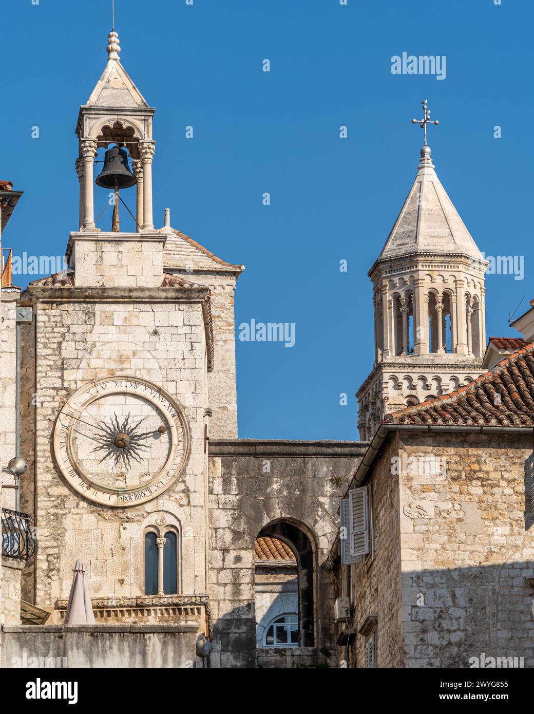 Historic Building Featuring Clock Tower and the bell tower of Saint ...
