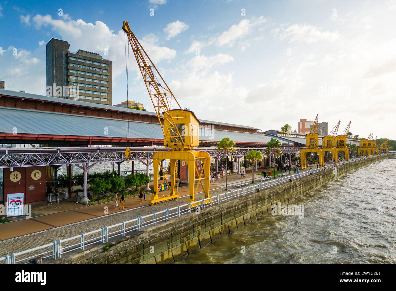 Aerial View of Docks Station Famous Area in Belem City, North of Brazil ...