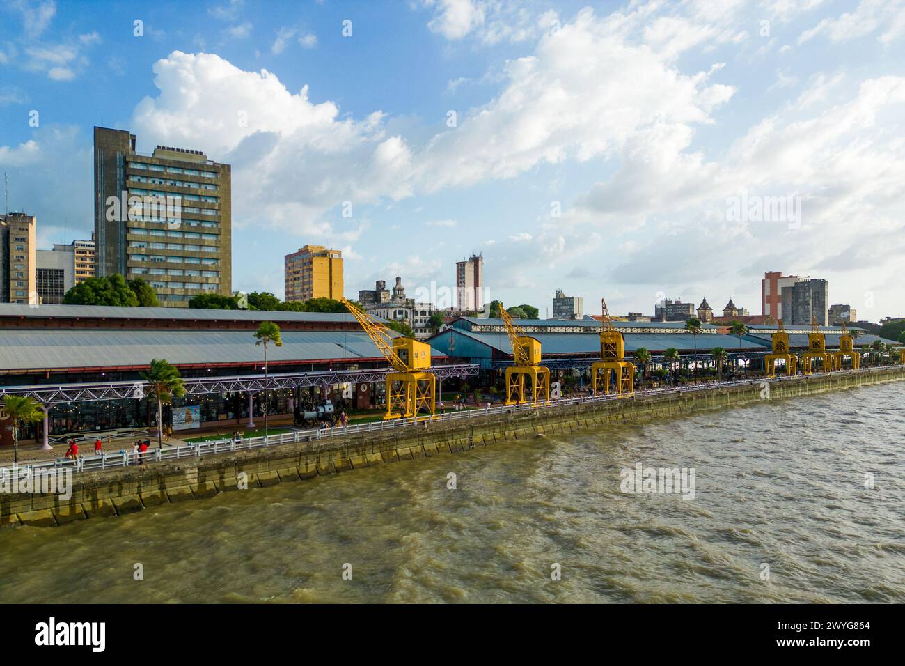 Aerial View of Docks Station Famous Area in Belem City, North of Brazil ...