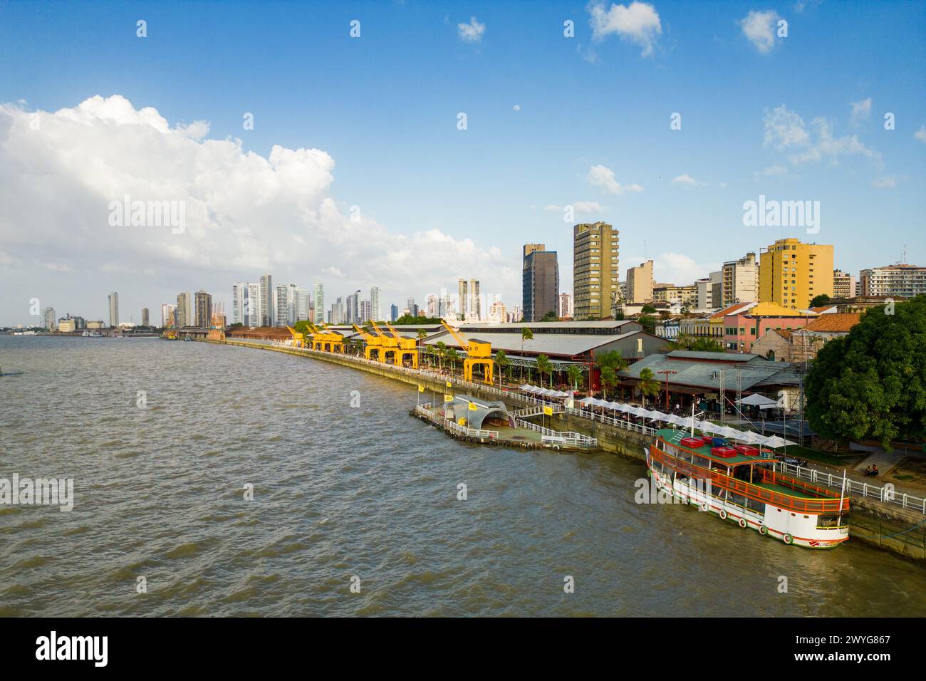 Aerial View of Docks Station Famous Area in Belem City, North of Brazil ...
