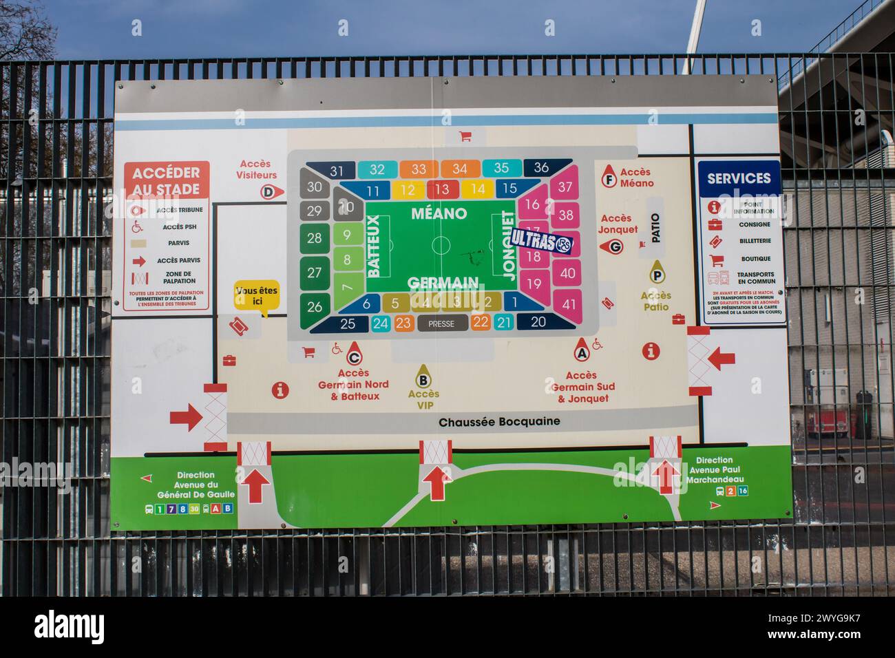 Reims France April 6, 2024 Auguste Delaune football stadium in the city ...