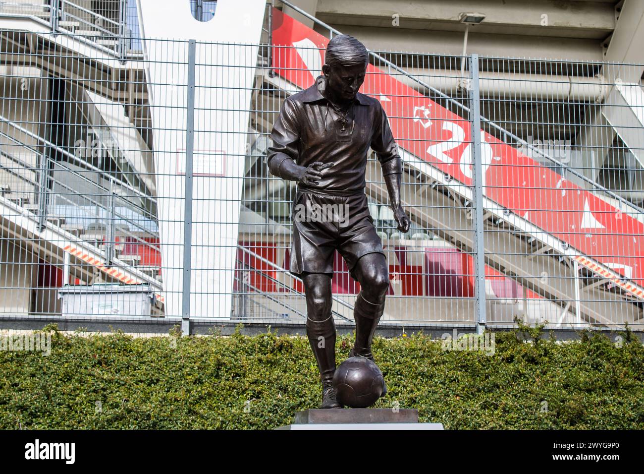 Reims France April 6, 2024 Auguste Delaune football stadium in the city ...