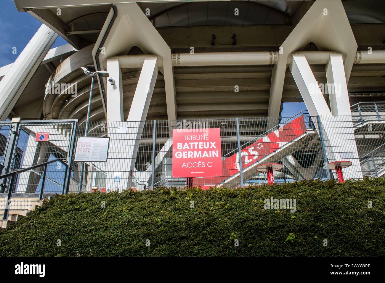 Reims France April 6, 2024 Auguste Delaune football stadium in the city ...