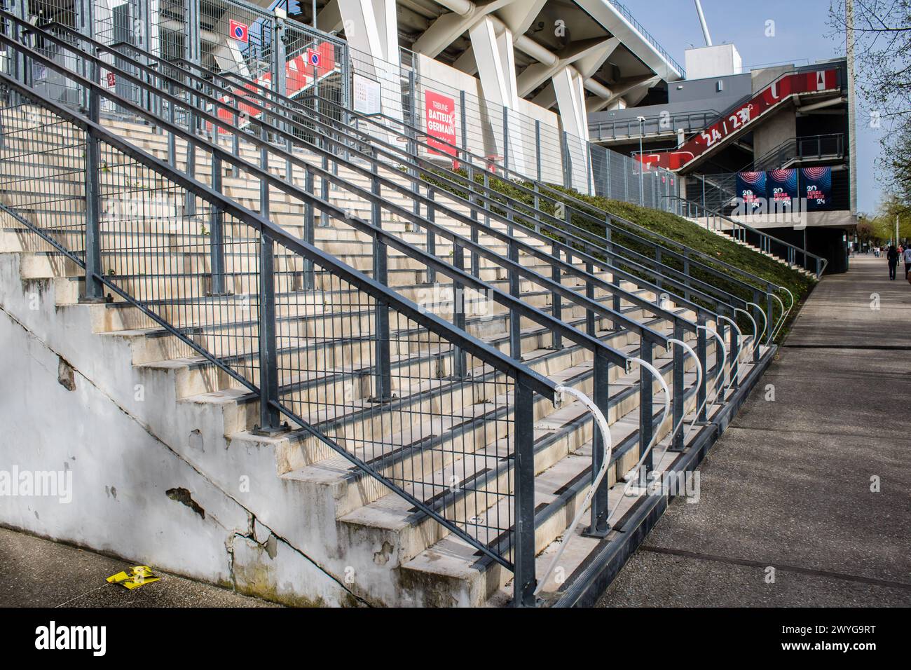 Reims France April 6, 2024 Auguste Delaune football stadium in the city ...