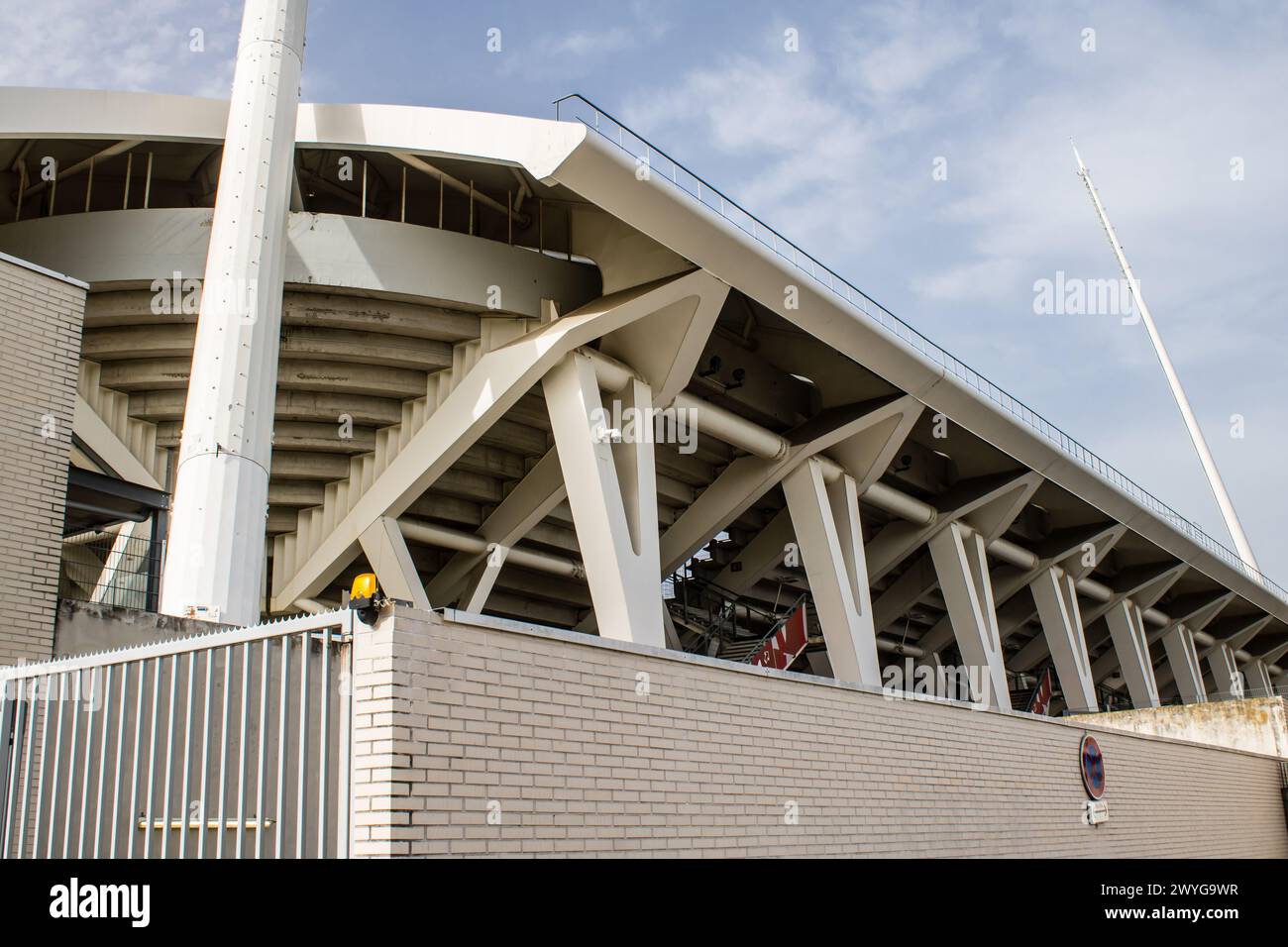 Reims France April 6, 2024 Auguste Delaune football stadium in the city ...