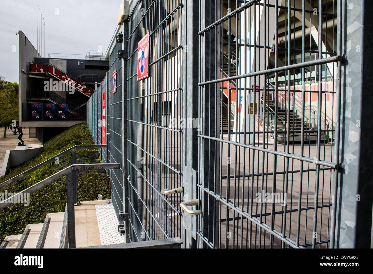 Reims France April 6, 2024 Auguste Delaune football stadium in the city ...
