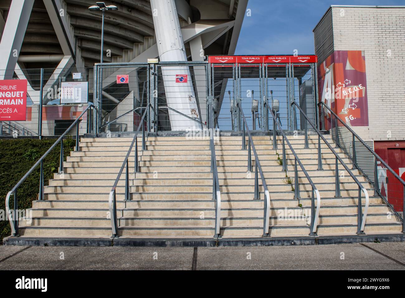 Reims France April 6, 2024 Auguste Delaune football stadium in the city ...