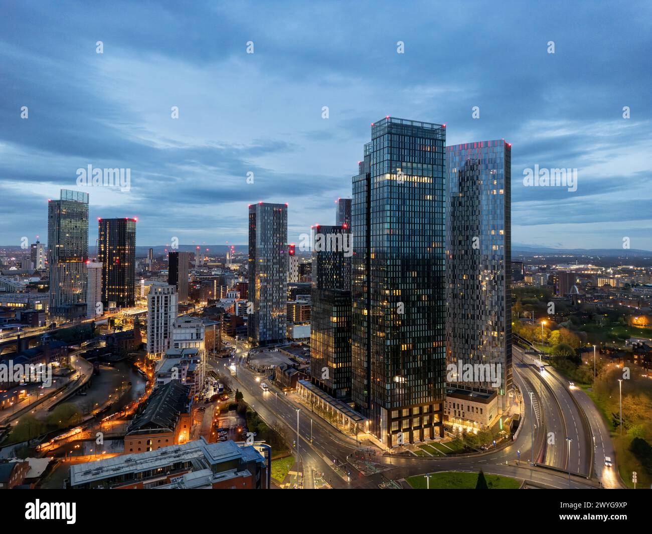 The Sunrises over Deansgate Square, a residential skyscraper cluster on ...