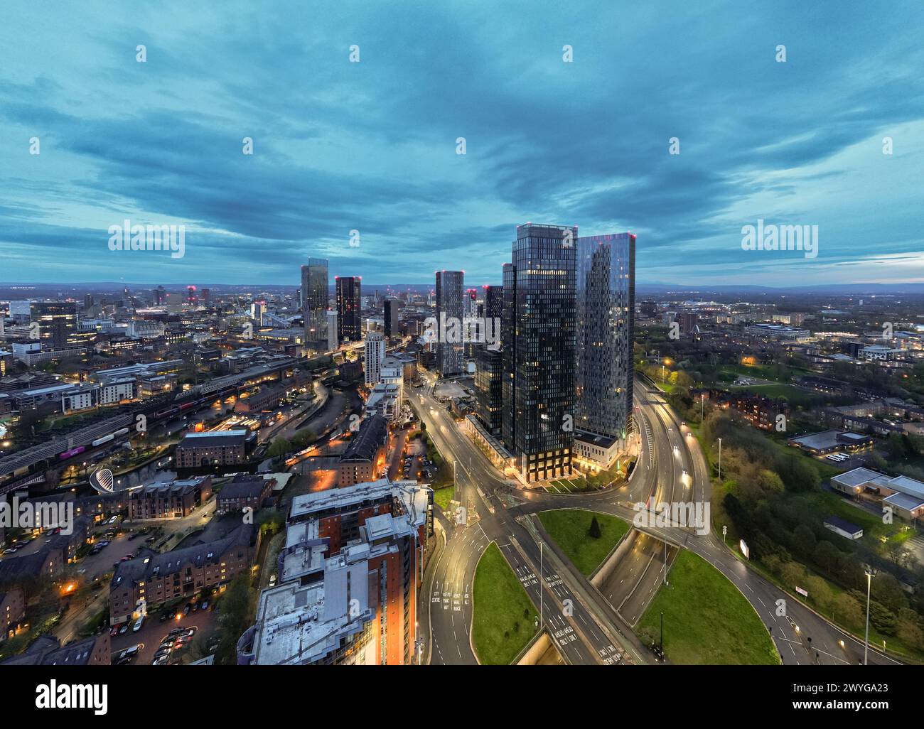 The Sunrises over Deansgate Square, a residential skyscraper cluster on ...