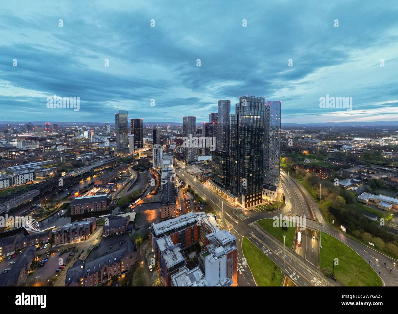 The Sunrises over Deansgate Square, a residential skyscraper cluster on ...