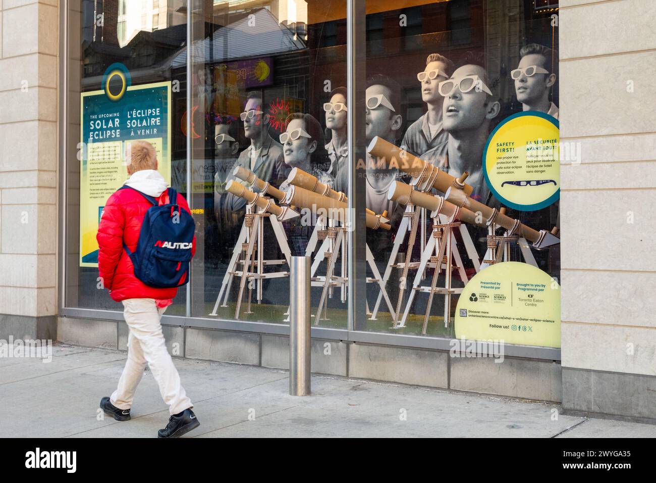 Toronto, Canada, 6th April 2024. A window display in downtown Toronto ...