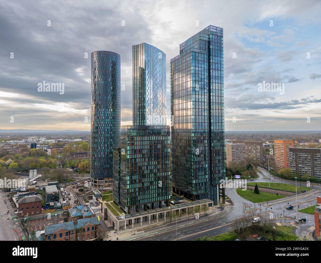 The Sunrises over Deansgate Square, a residential skyscraper cluster on ...