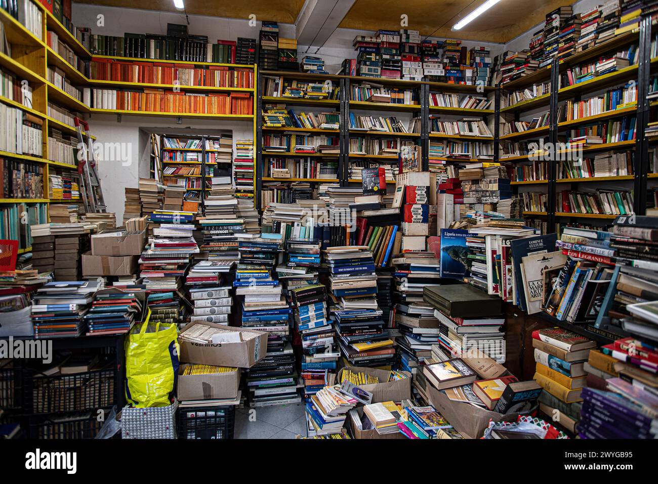 Italy Piedmont Turin Historic center - second hand bookstore Stock ...