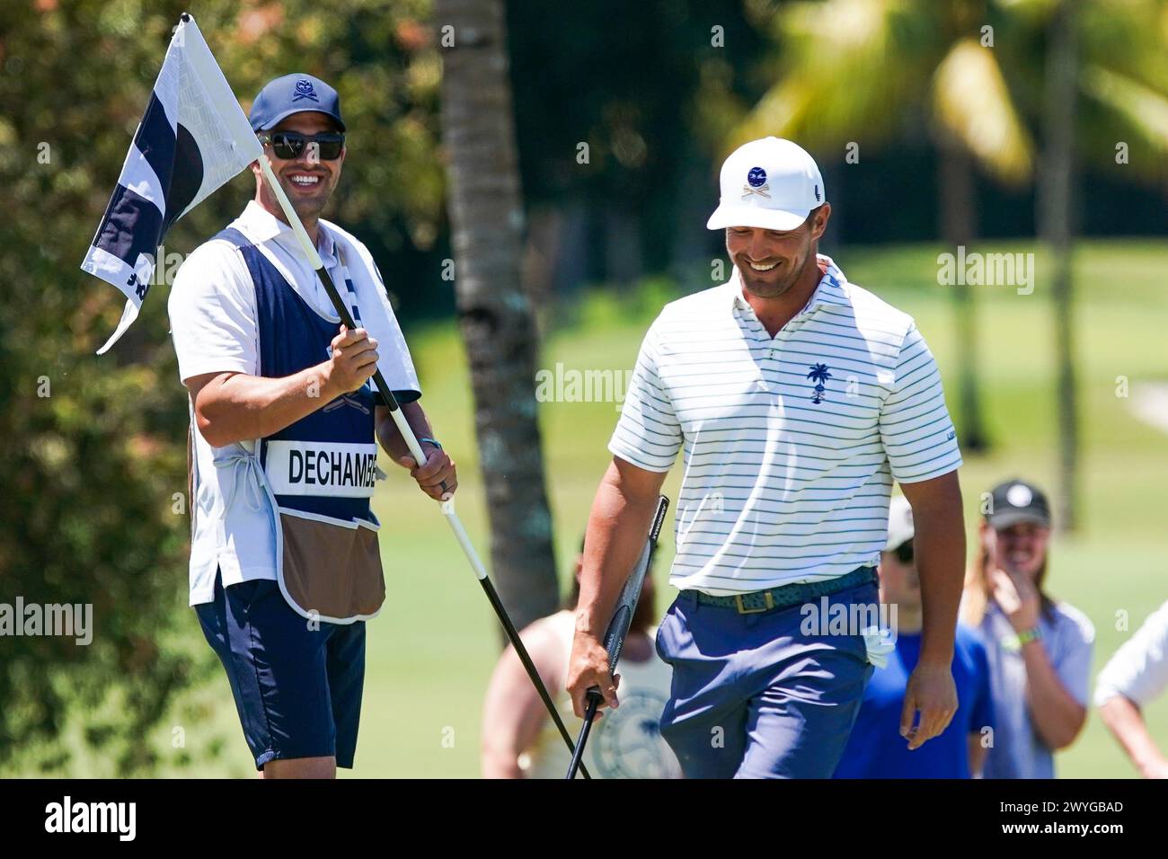 Doral, Florida, USA. 6th Apr, 2024. Bryson DeChambeau (R) of the ...