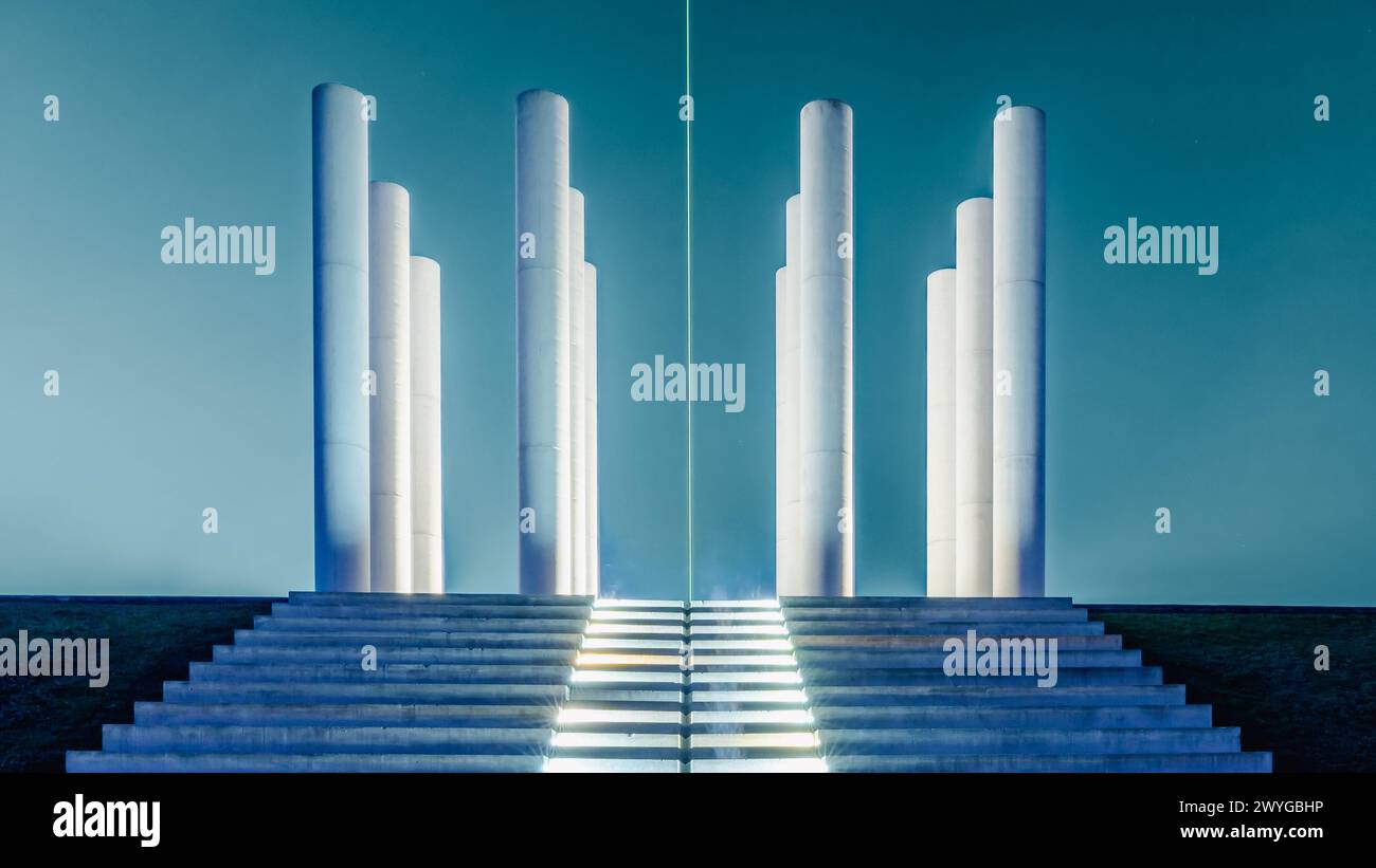 The Major axis, place of the 12 columns, Cergy, France Stock Photo - Alamy