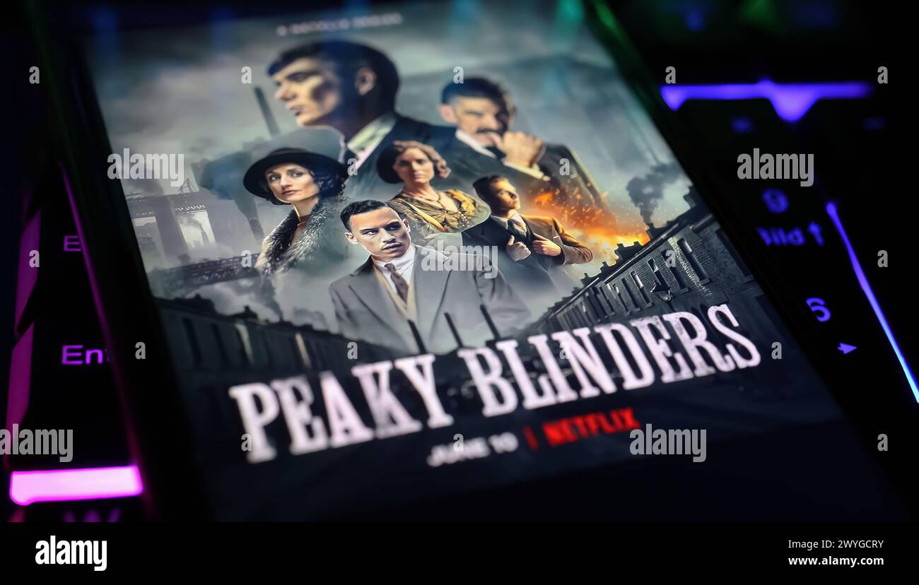 Viersen, Germany - April 3. 2024: Netflix series Peaky Blinders cover ...