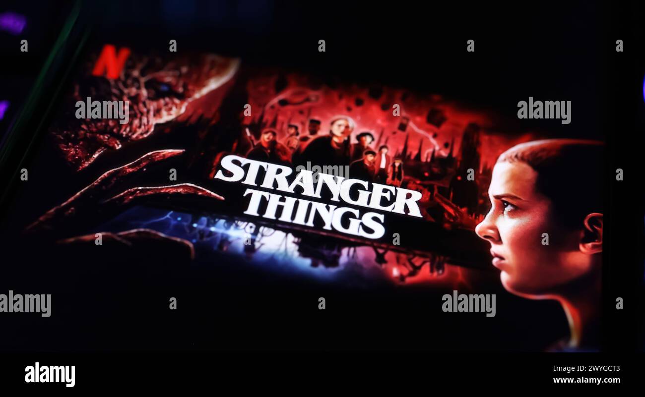 Viersen, Germany - April 3. 2024: Netflix series Stranger things cover ...