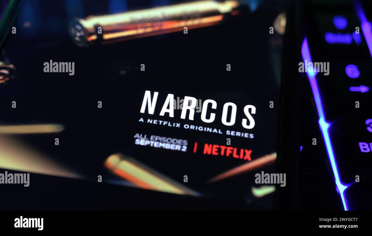 Viersen, Germany - April 3. 2024: Netflix series Narcos cover poster on ...