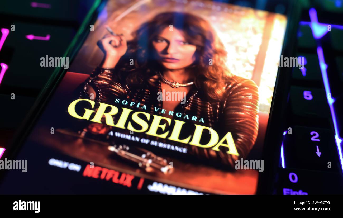 Viersen, Germany - April 3. 2024: Netflix series Griselda cover poster ...