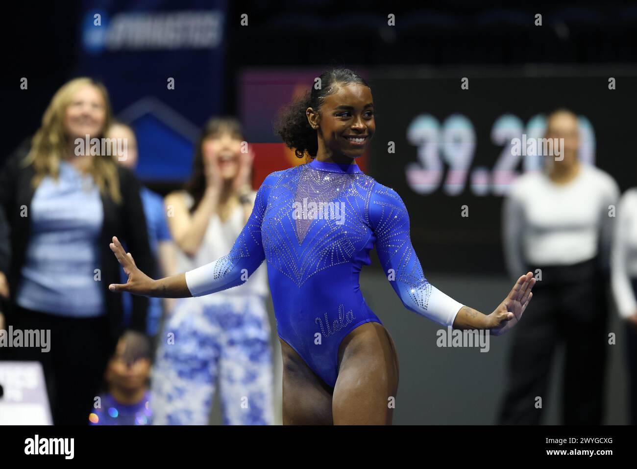 April 5, 2024: Gymnast Selena Harris from UCLA during the 2024 NCAA ...