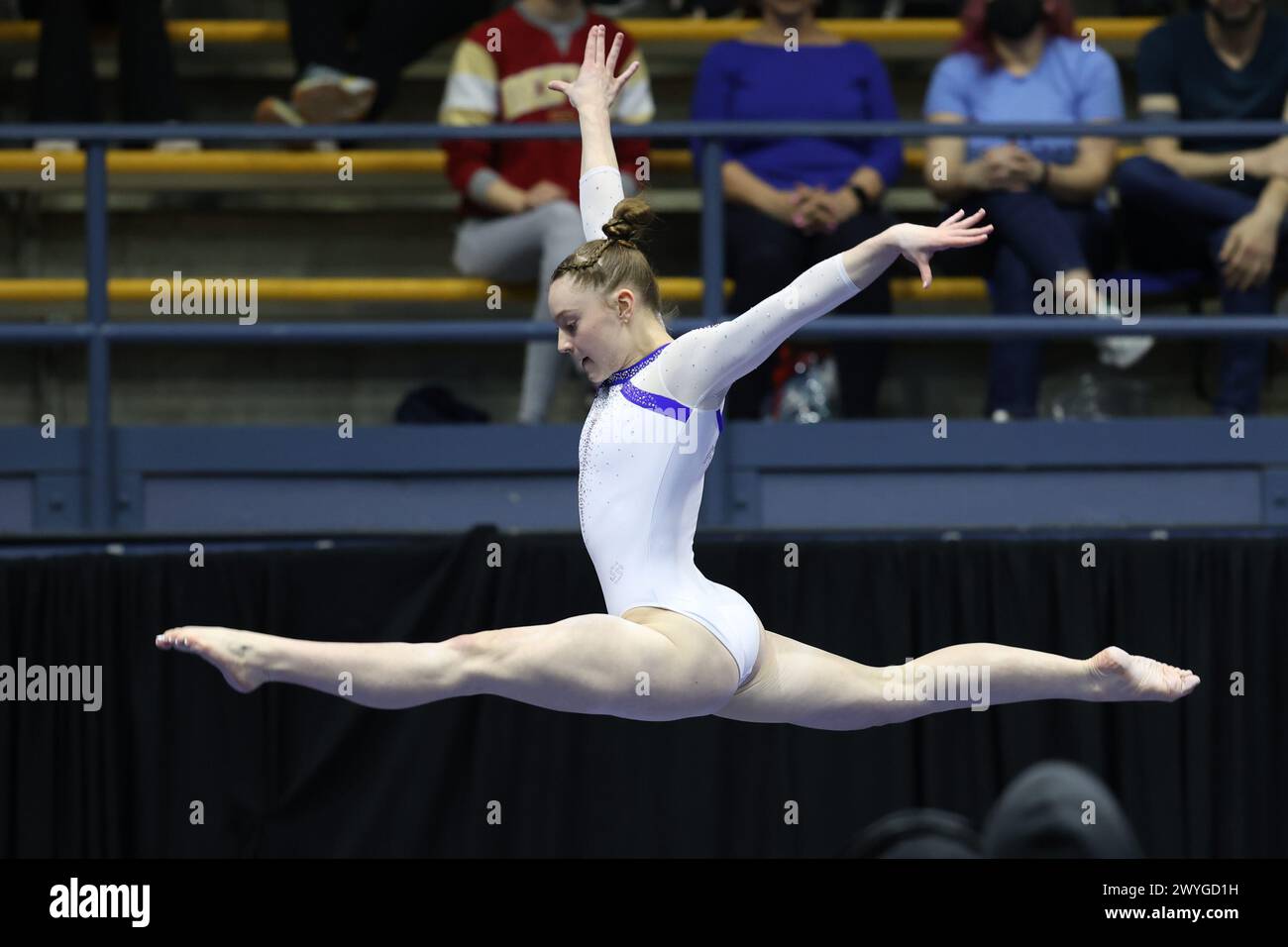 April 5, 2024: Gymnast Maggie Slife from Air Force Academy competes ...