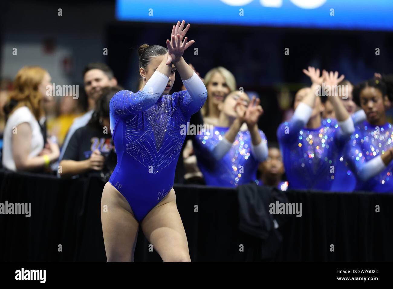 April 5, 2024: Gymnast Brooklyn Moors from UCLA during the 2024 NCAA ...