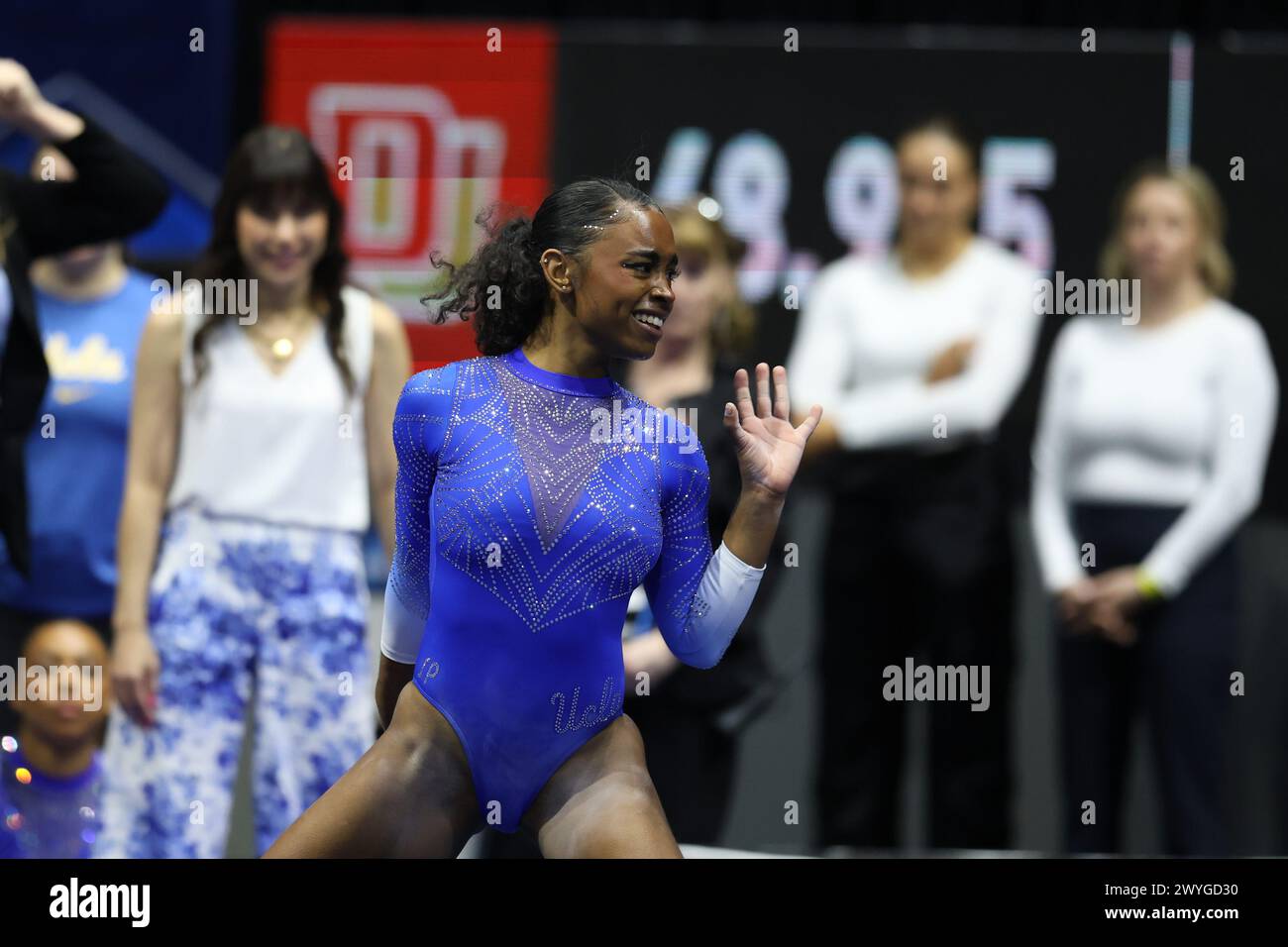 April 5, 2024: Gymnast Selena Harris from UCLA during the 2024 NCAA ...