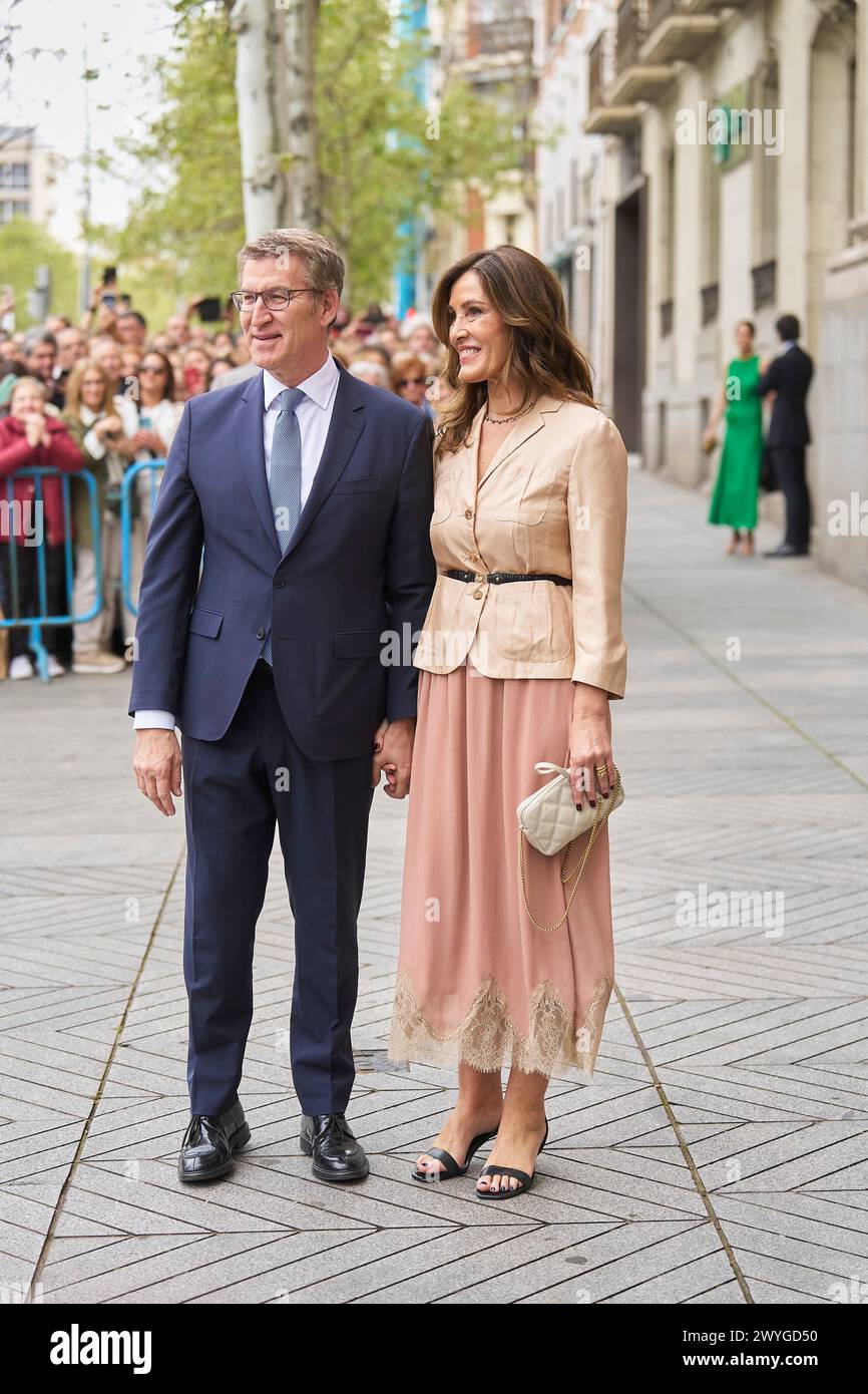Madrid, Madrid, Spain. 6th Apr, 2024. Alberto Nunez Feijoo, Eva ...