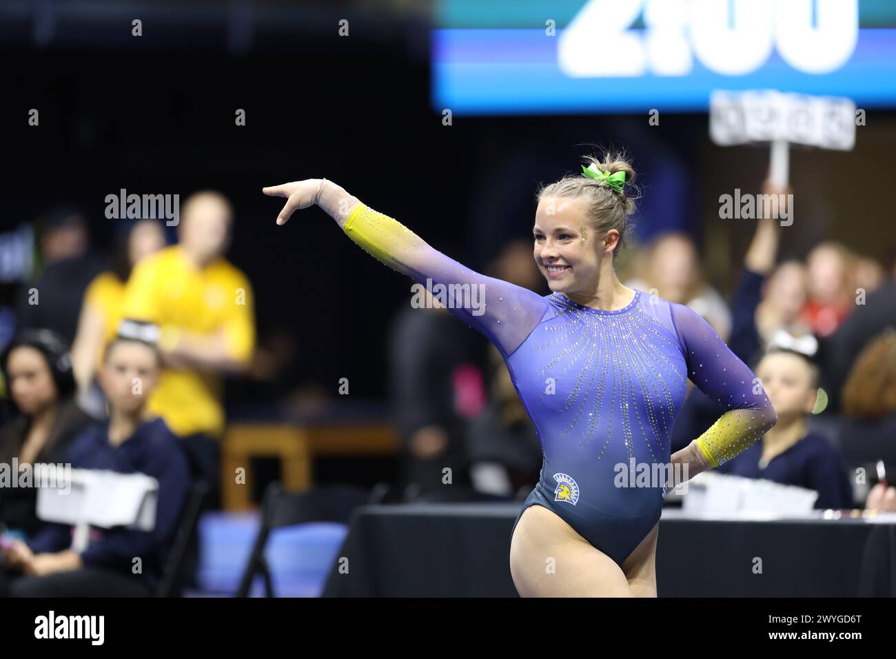 April 5, 2024: Gymnast Jade Mazury from San Jose State University ...