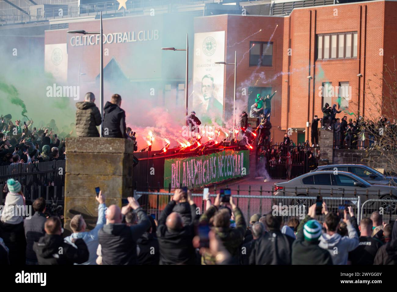 6th April 2024; Celtic Park, Parkhead, Glasgow, Scotland: Celtic fans ...