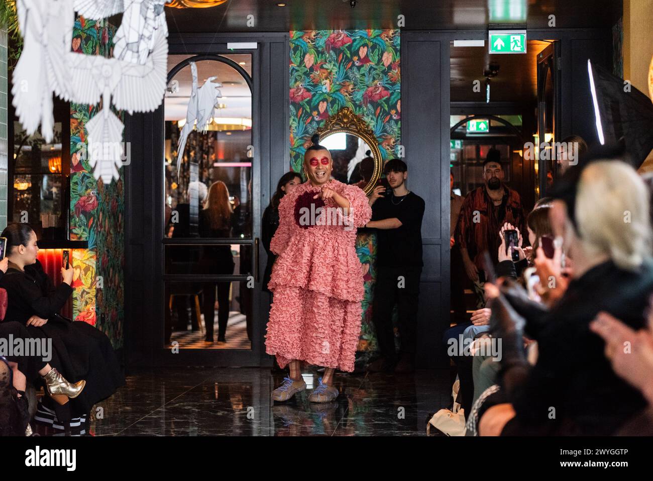 Omi, designer of VIN+OMI at their 'Sci-Fi Magpie' sustainable fashion ...