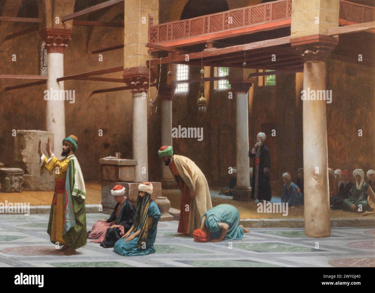 Prayers in the Mosque, 1892, private collection Jean-Léon Gérôme Stock ...