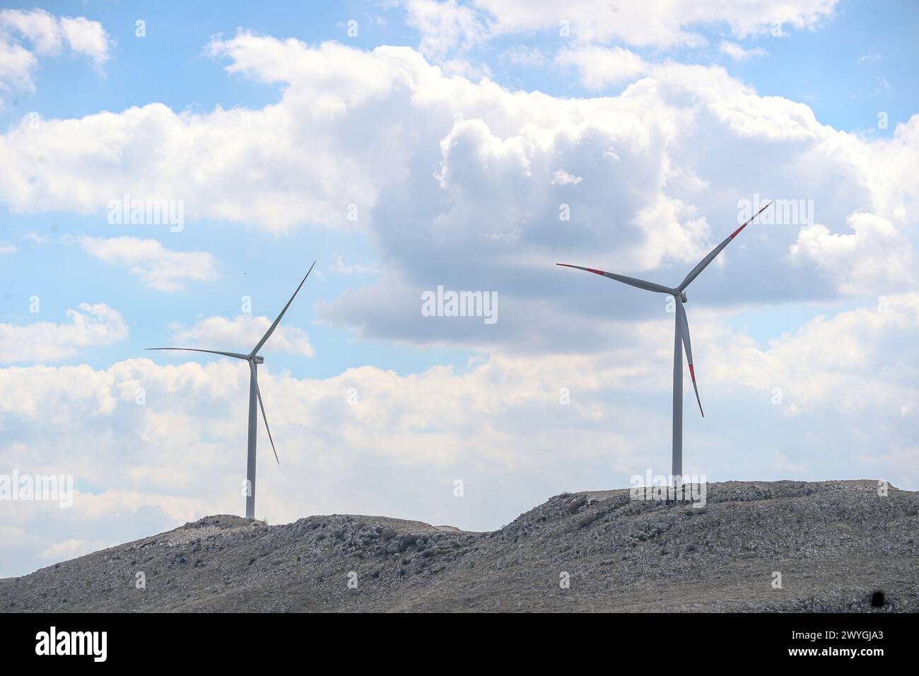 Wind turbines seen in Afyonkarahisar. Turkey is ranked 7th in Europe ...
