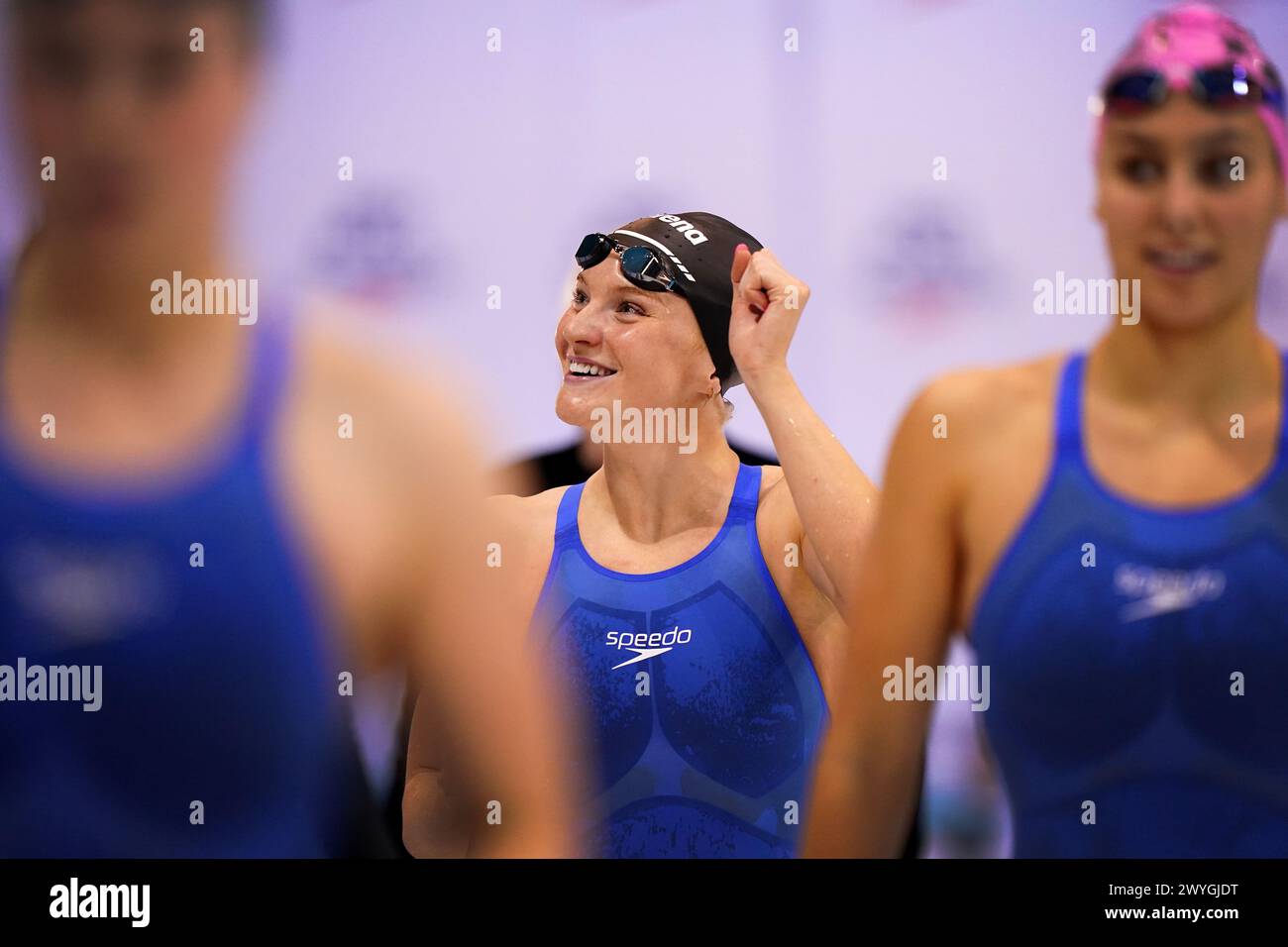 Abbie Wood reacts after winning the Women's 200m IM Final on day five ...