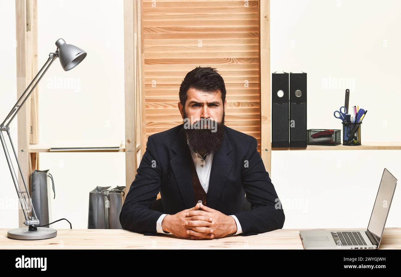 Serious professional business man company executive ceo manager in suit ...